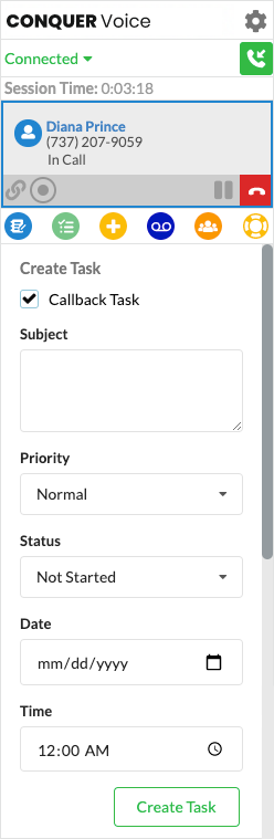 Create a Callback Task – CONQUER Support